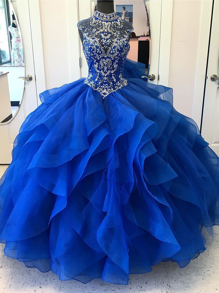 Royal Royal Blue Ball Gown Quinceanera Dress,Long Prom Dress,Prom ...