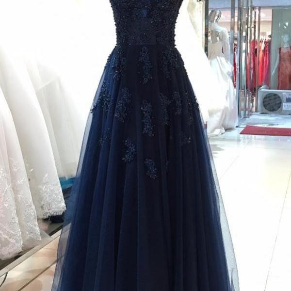 Floor Length Prom Dress,v-neck Prom Dresses,open Back Evening Dresses ...