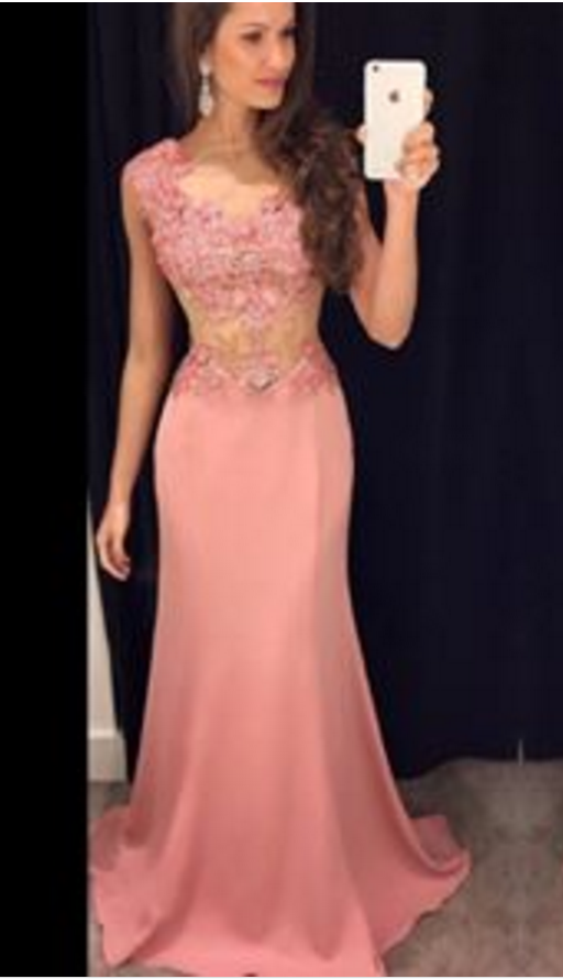 Blush Pink Prom Dresses,Lace Prom Dress,Sexy Prom Dress,Mermaid Prom ...